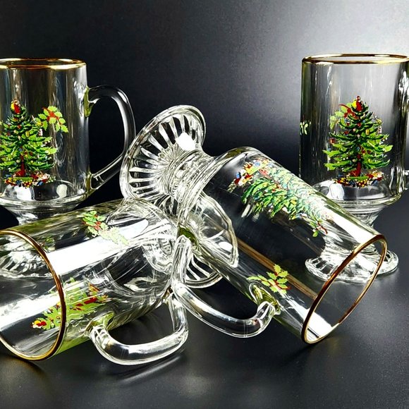 Dining | Vintage Glassware Irish Coffee Christmas Tree Gold Trim By ...